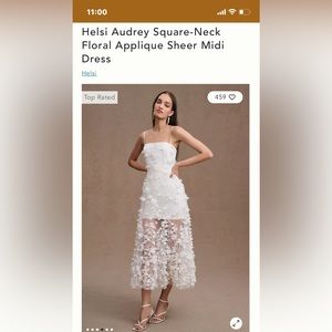 Anthropologie | Dresses | Helsi Audrey Squareneck Floral Applique Sheer Midi Dress | Poshmark